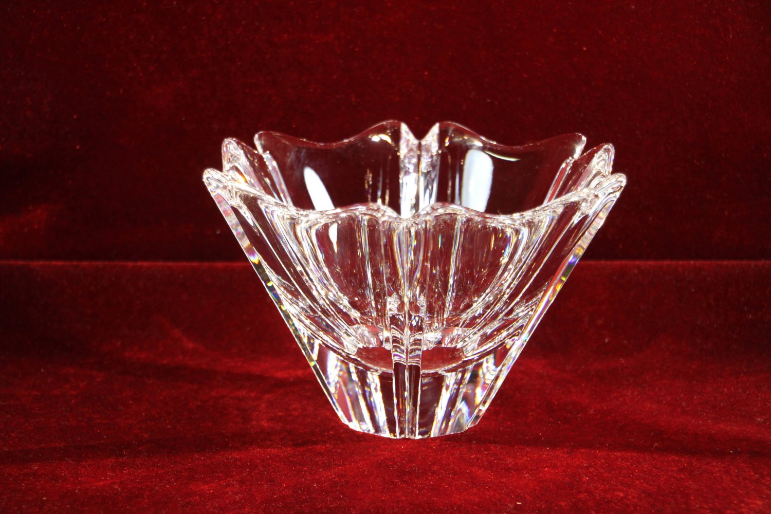 Orrefors Crystal Candy Dish Vintage Orion Pattern