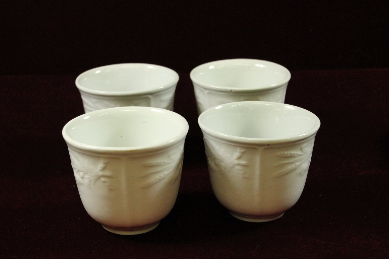 Antique Handless Mugs Set of Four Wheat Pattern