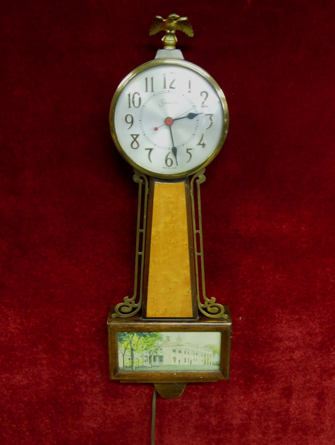 off market Sessions Banjo Wall Clock Eagle Final Plantation Estate Scene