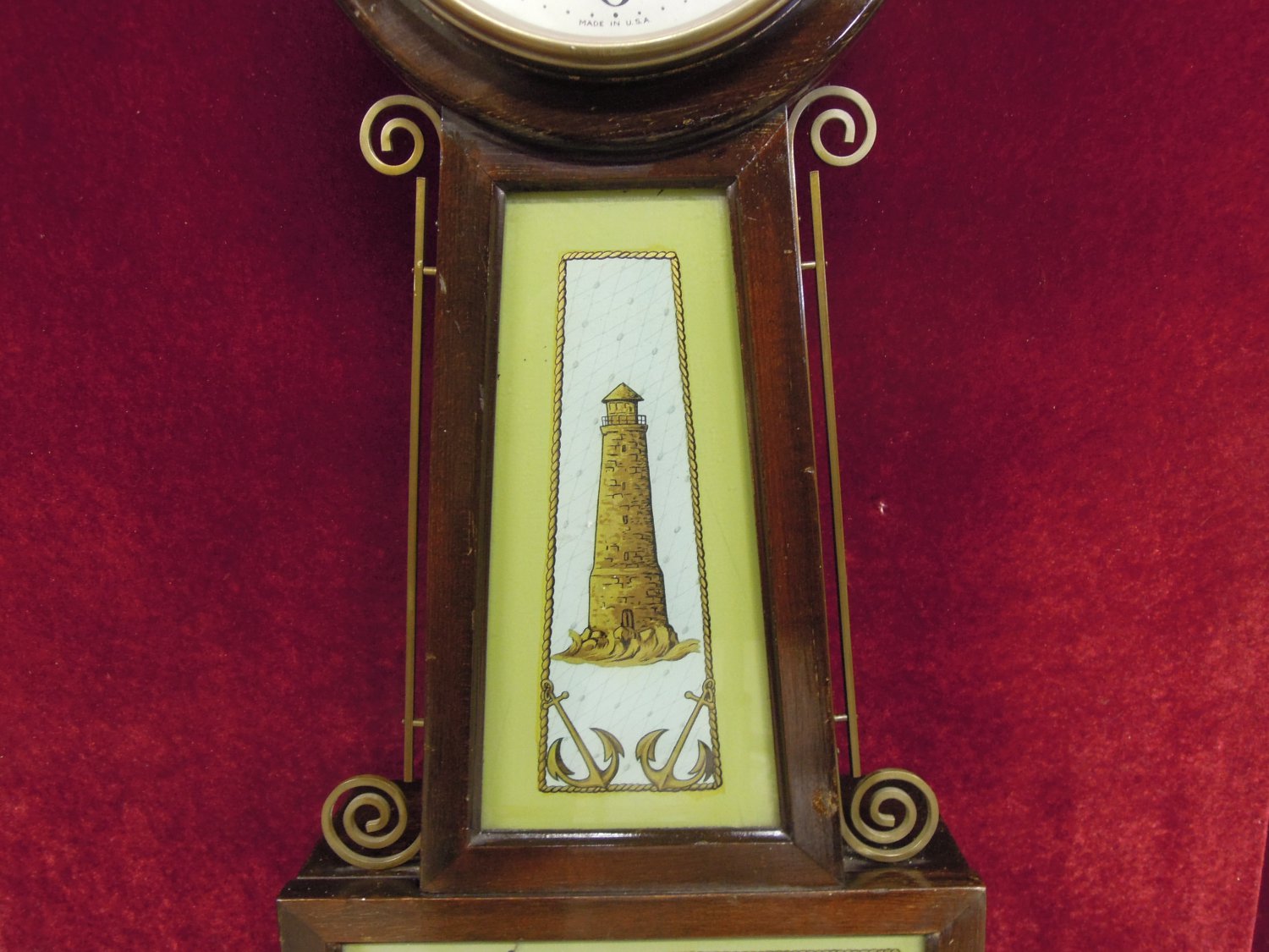 off market Antique Sessions Banjo Wall Clock Nautical Lighthouse Ship ...