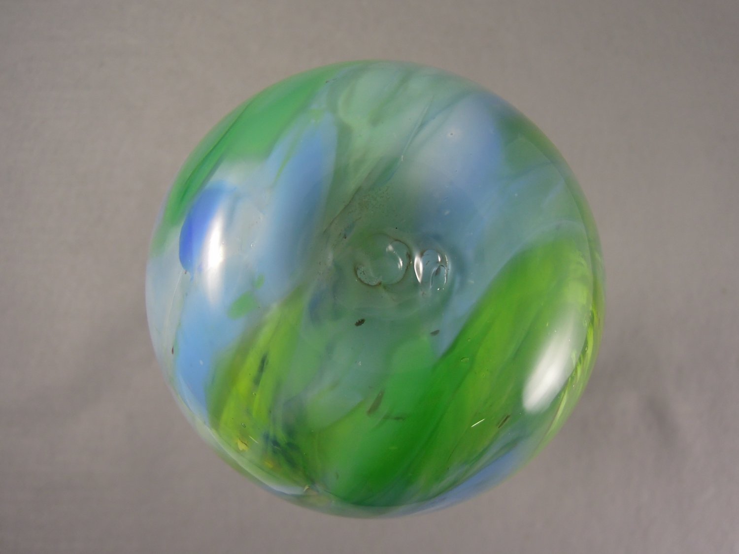 Splatter Glass Vase Blue White Vintage