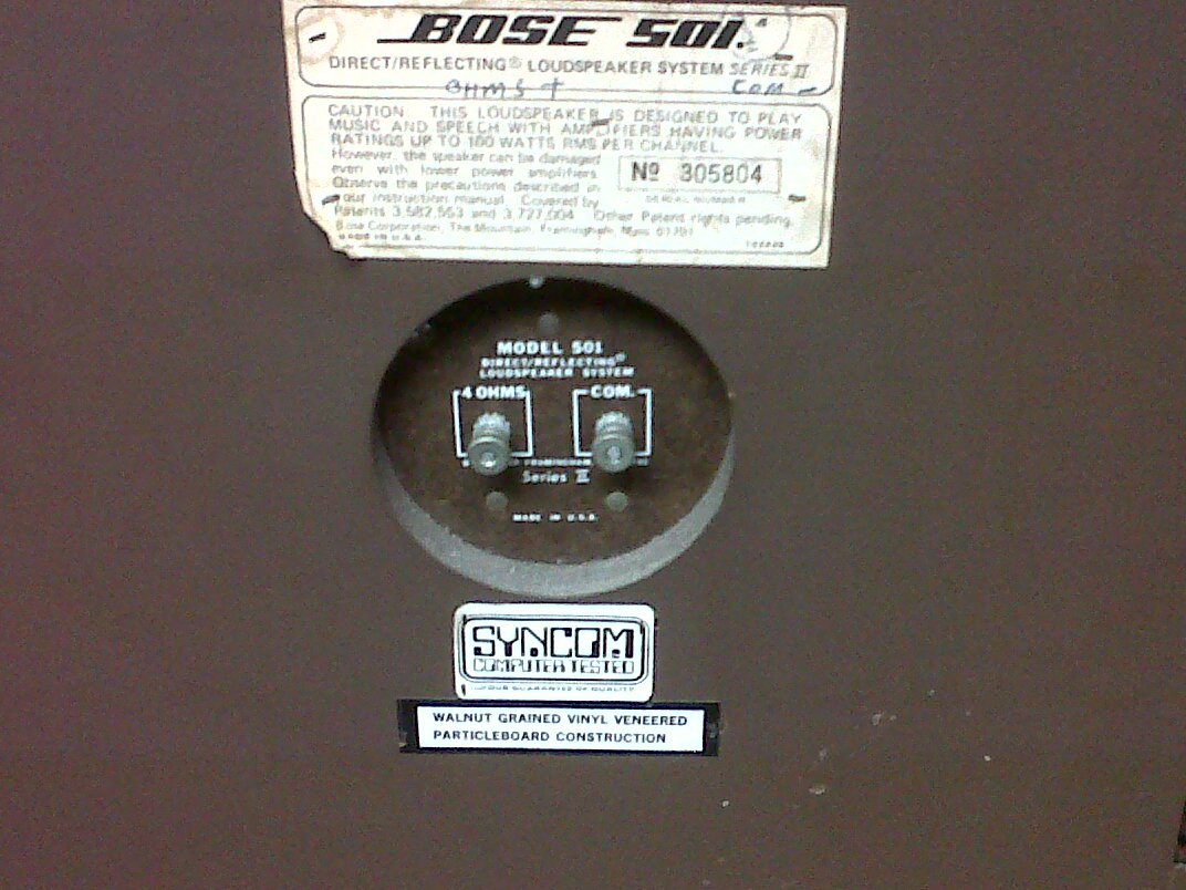 BOSE 501 LOUDSPEAKER SYSTEM SERIES II