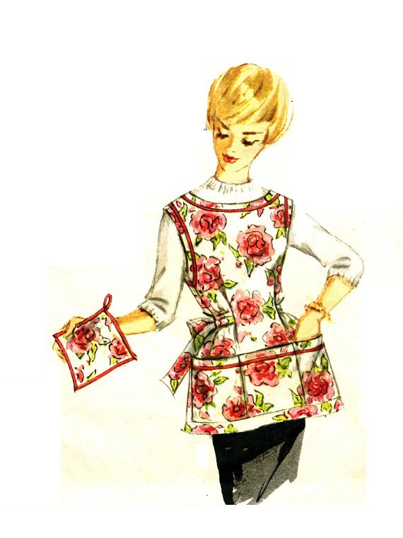 Simplicity 3206 Vintage 50s Womens & Mens Cobbler APRON Sewing Pattern ...