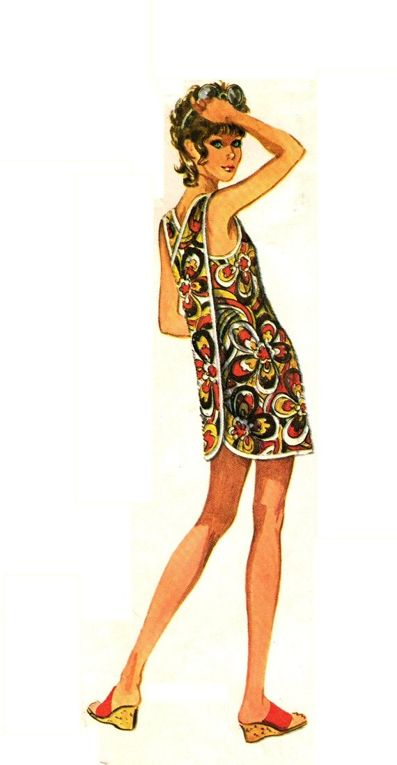 Simplicity 9427 Vintage 70s Beach Wrap Cover Up Or Tunic & Pants Sewing ...