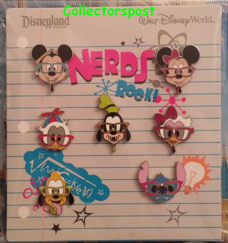 Disney trading pins Disney Parks Nerds Rock character heads 7 pin set