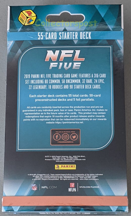 Panini 2019 NFL FIVE Trading Card Game Starter Deck