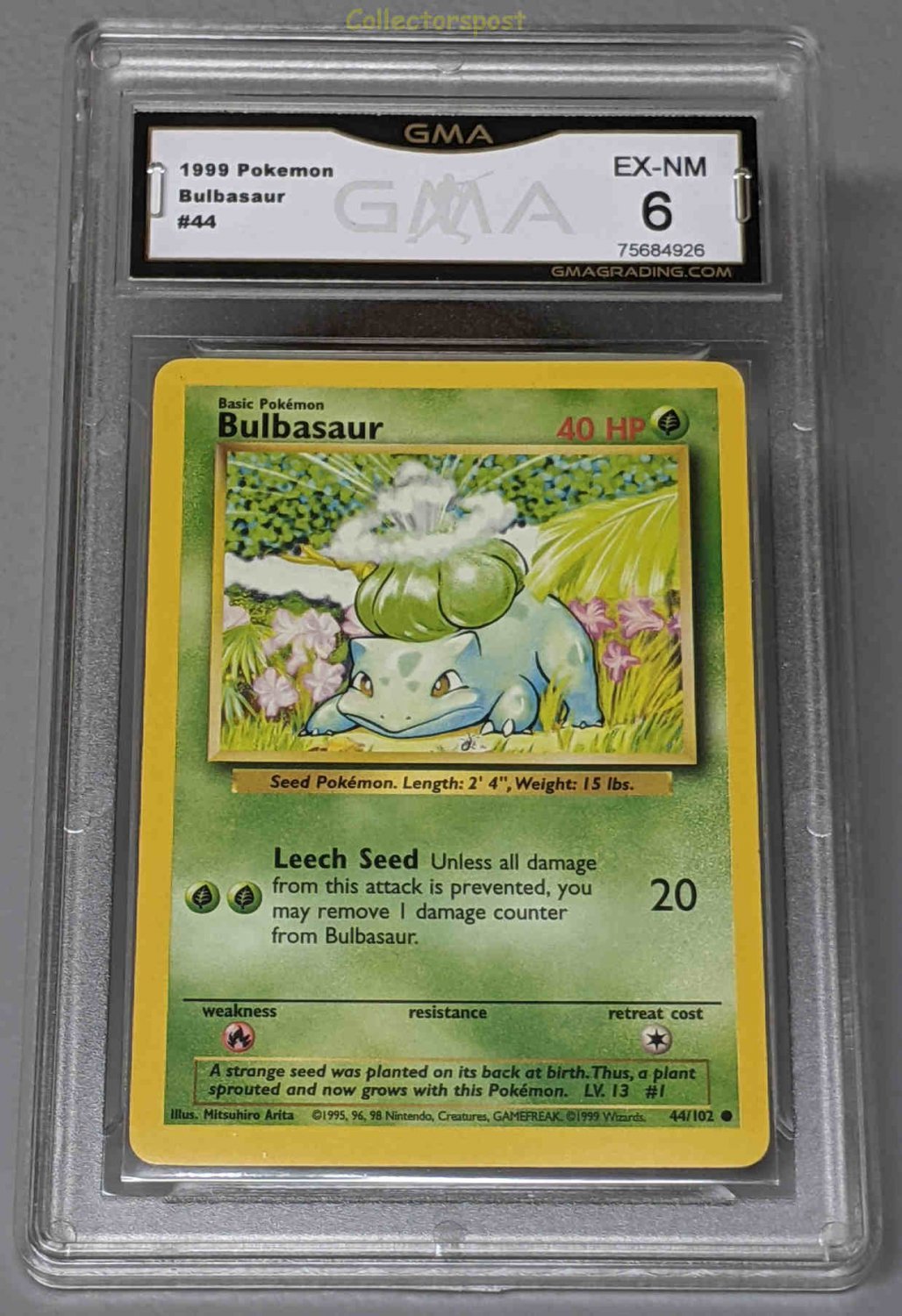 Pokemon Base Set Unlimited Bulbasaur 44/102