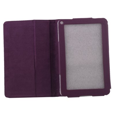 Purple PU Leather Folio Stand Case Cover for Amazon Kindle Fire 7" Tablet