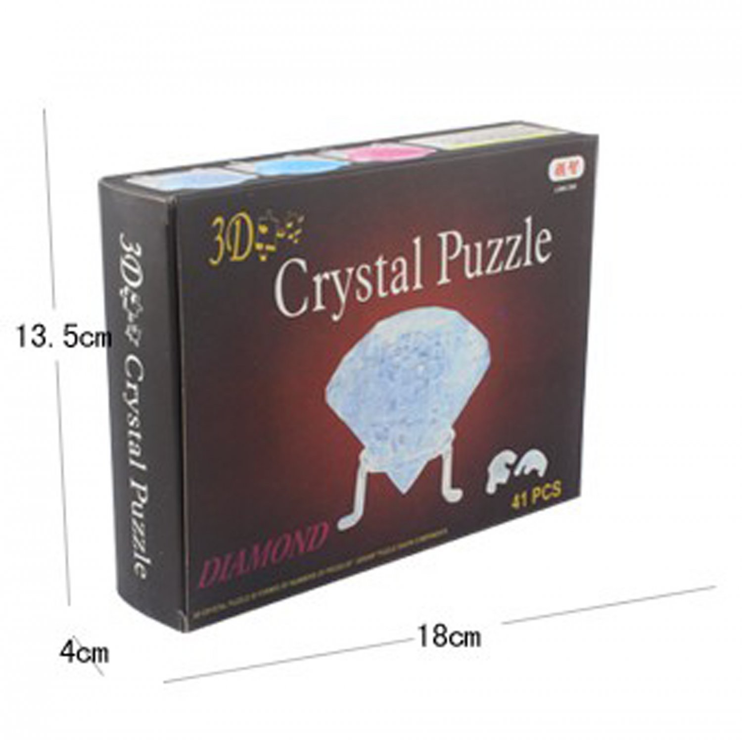3D DIY Crystal Diamond Puzzle 41pcs Gadget Furnish Cube Toy Gift(BLUE)