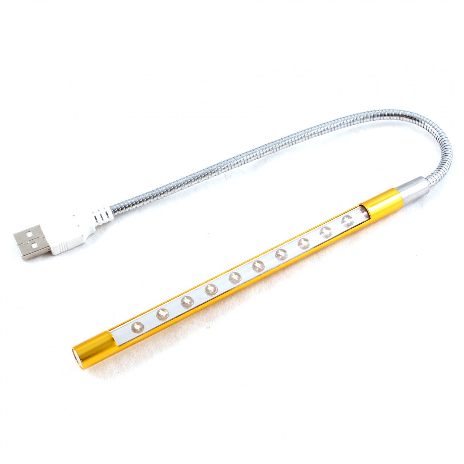 Gold Flexible USB 10 LED Light Lamp For Keyboard Reading Notebook ...