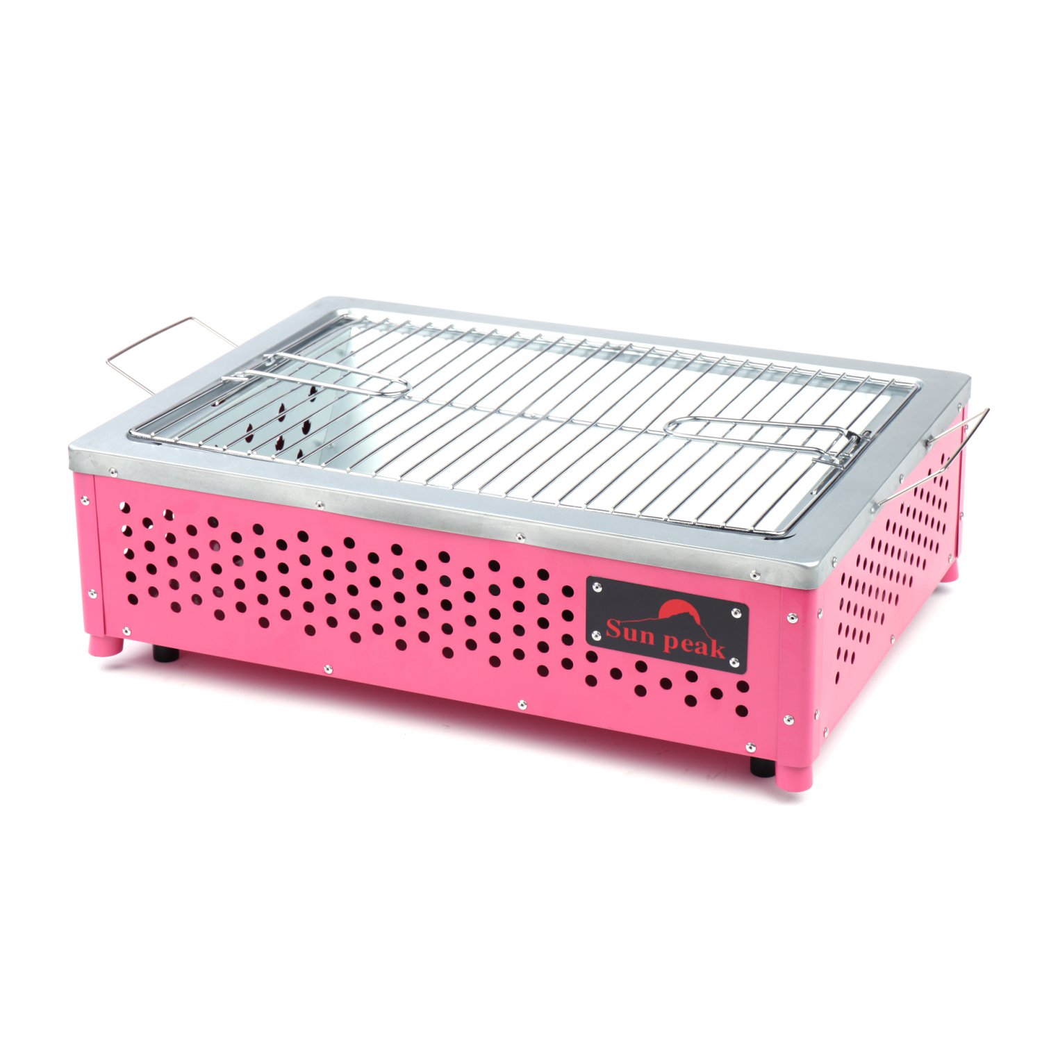 Foldable Camp 20" Medium BBQ Charcoal Grill Pink+BBQ Tong(Ship US Only ...