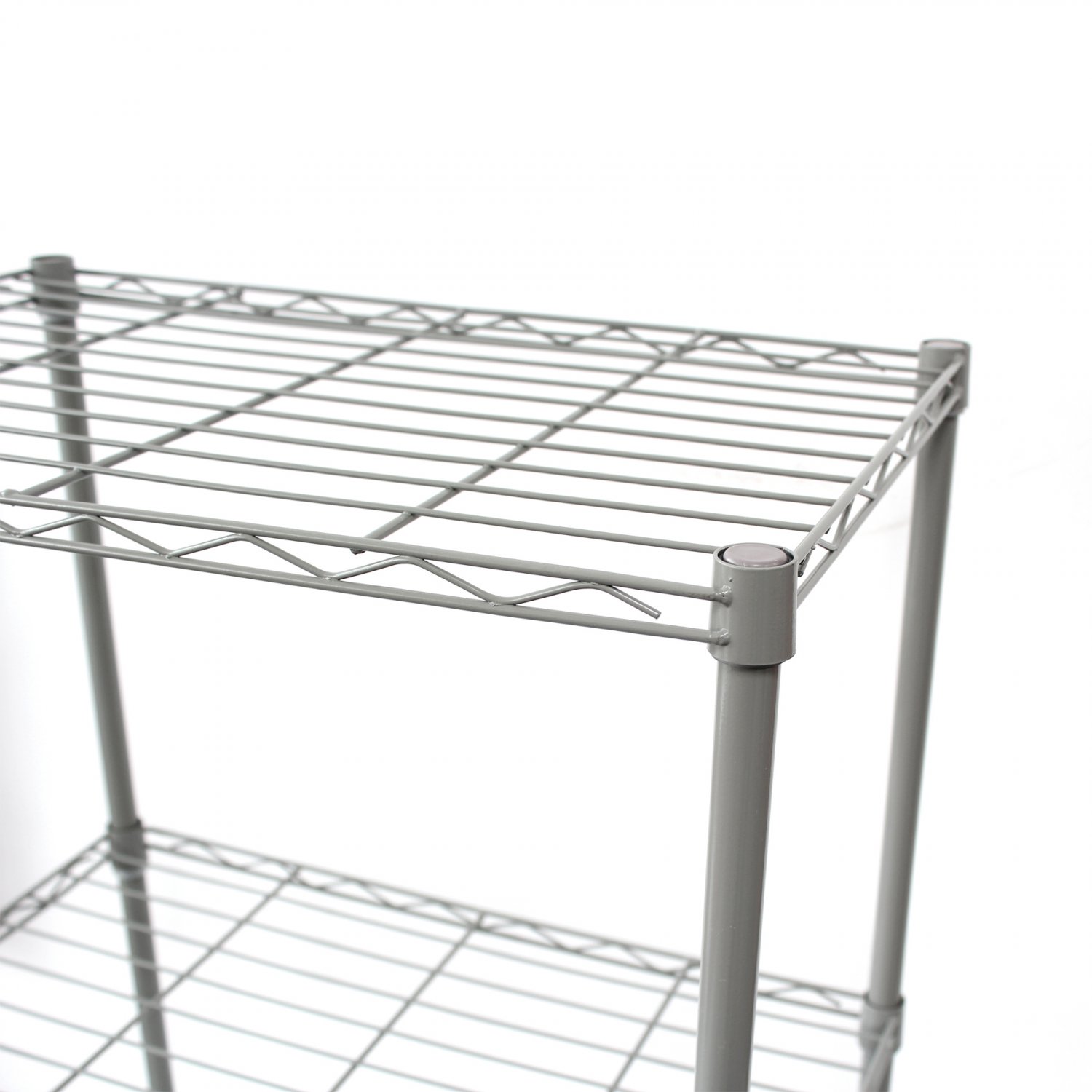 Grey Commercial 3 Layers Shelf Steel Wire Metal Shelving Rack(Ship US ...