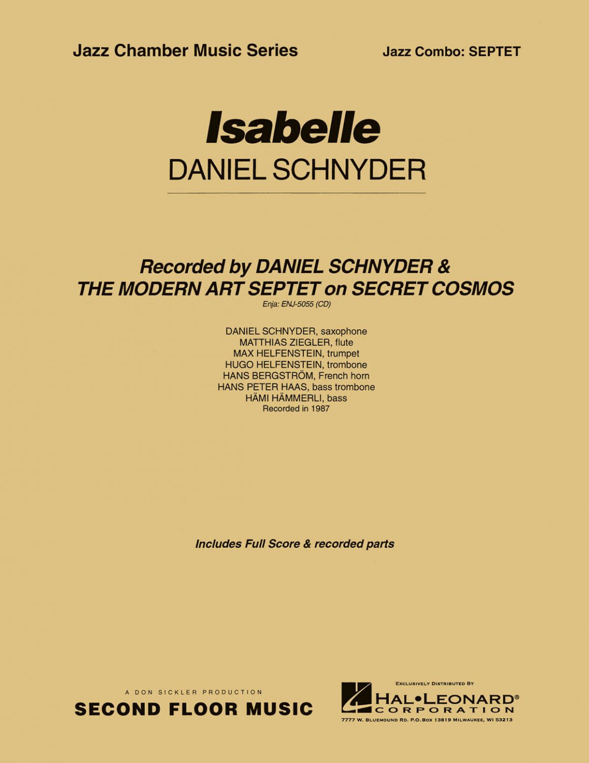 Isabelle Jazz Combo Recording Session Series Sheet Music