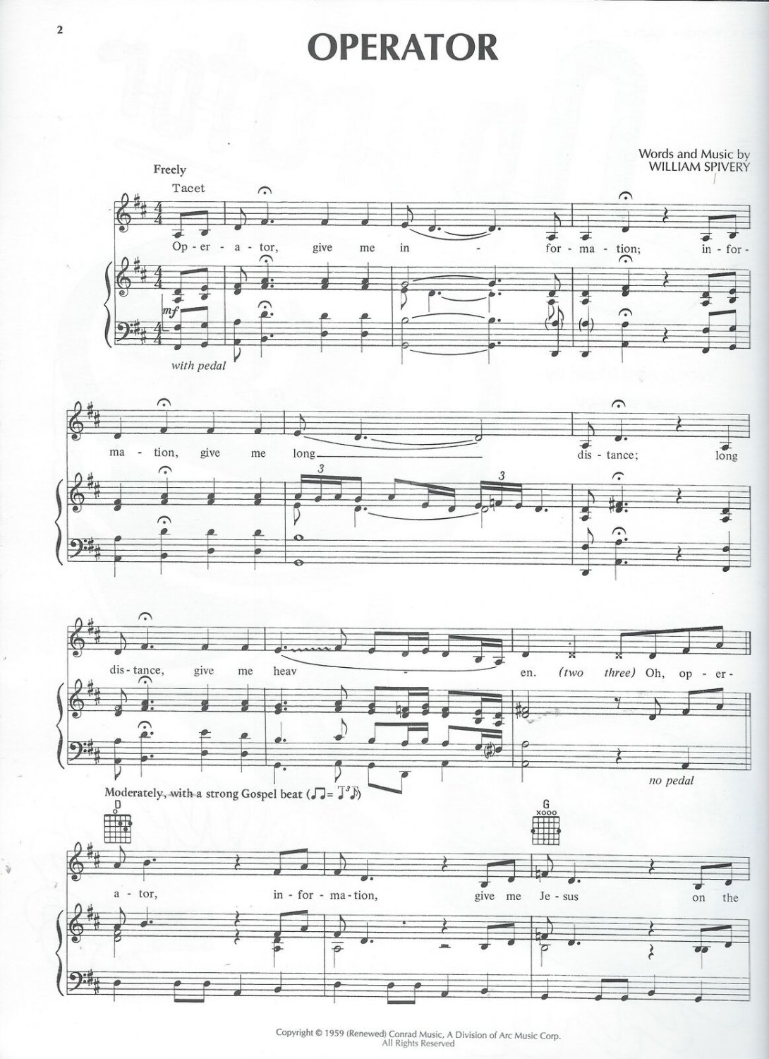 The Manhattan Transfer Operator Sheet Music