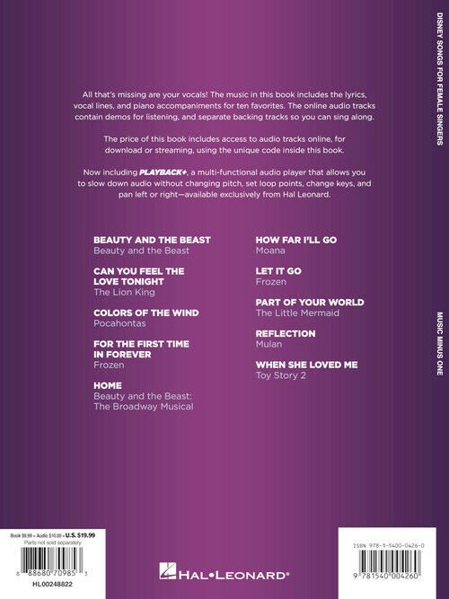 Disney Songs for Female Singers 10 All-Time Favorites with Backing Tracks