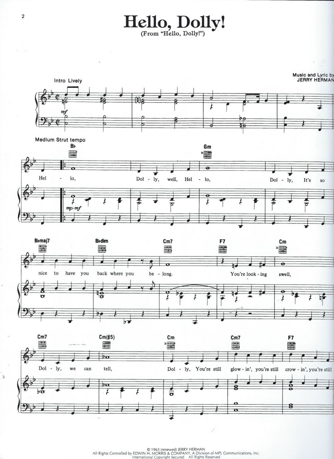 Hello, Dolly! From Hello, Dolly! Sheet Music