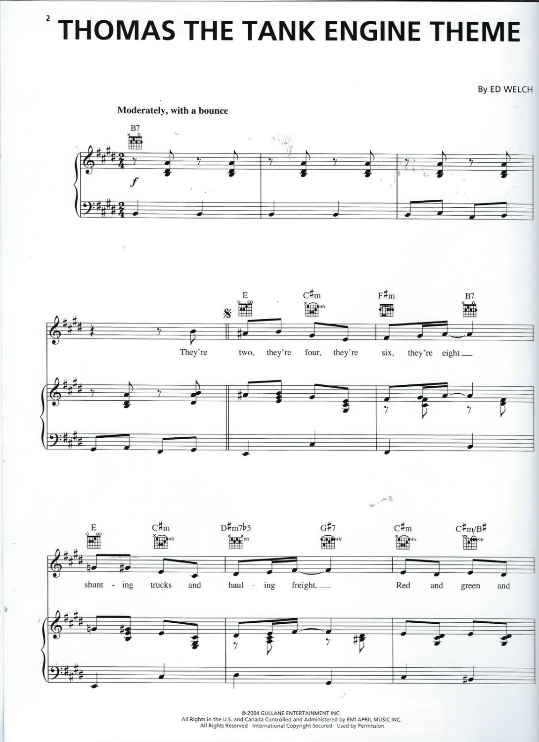 Thomas the Tank Engine Sheet Music