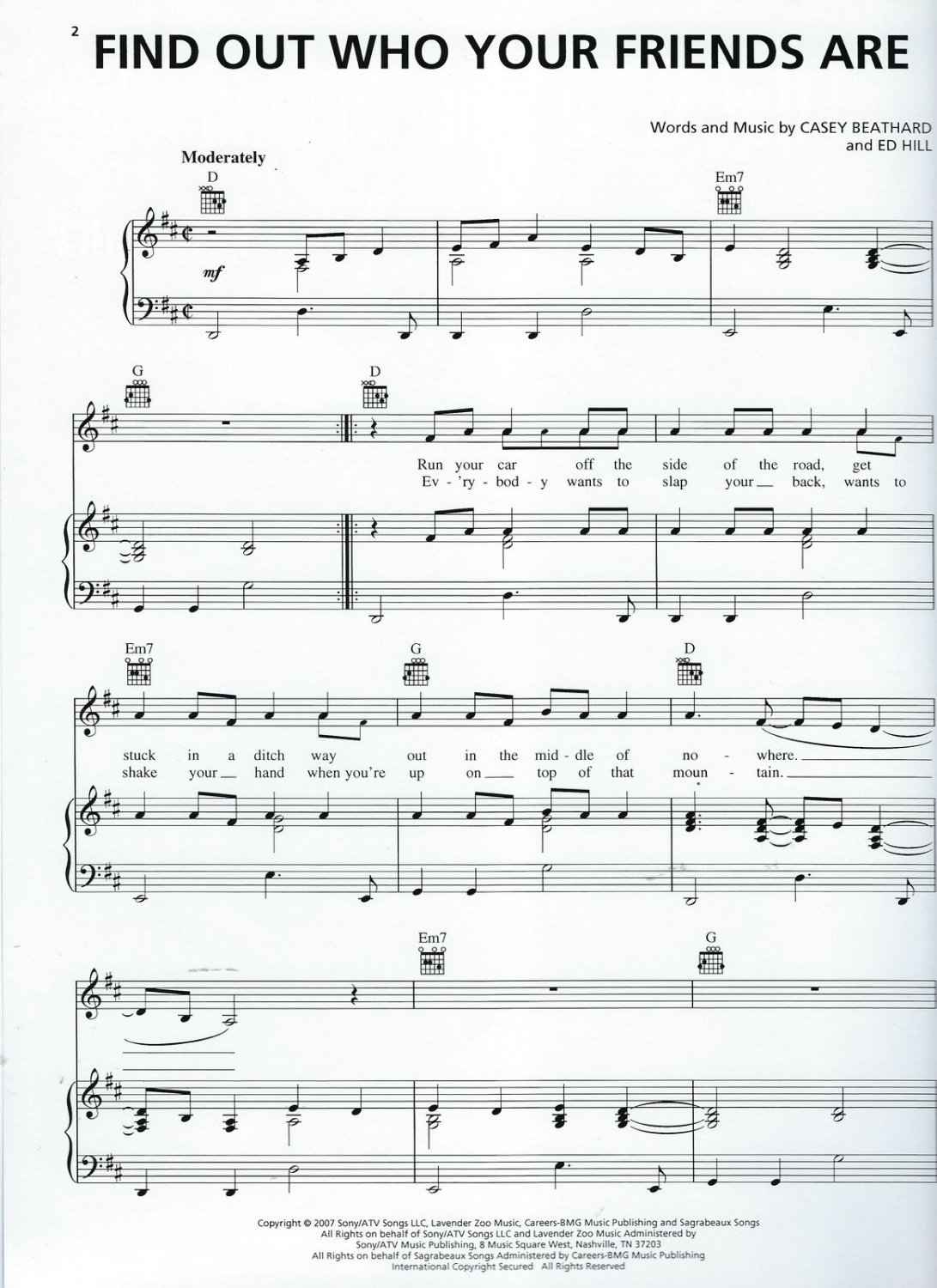 Tracy Lawrence Find Out Who Your Friends Are Sheet Music