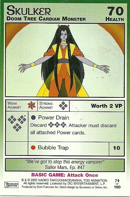 Sailor Moon CCG Premier Skulker - Doom Tree Cardian Monster #74