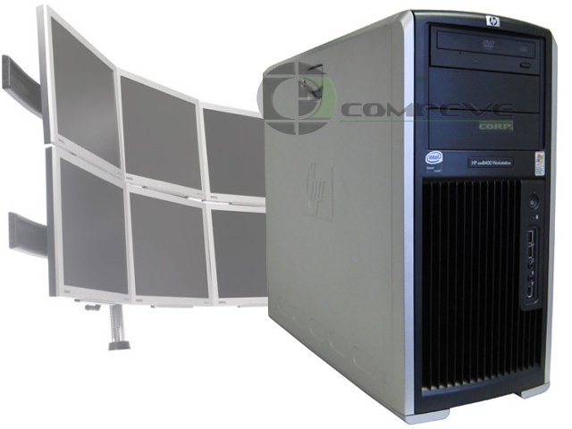 HP XW8400 2.66GHz Dual Core Xeon/4GB Workstation Trading PC 6 Monitors ...
