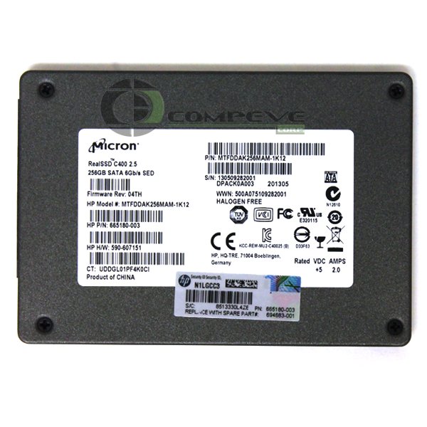 Micron C400 256GB SATA 6Gb/s NAND SSD MTFDDAK256MAM-1K12 665180-003 ...
