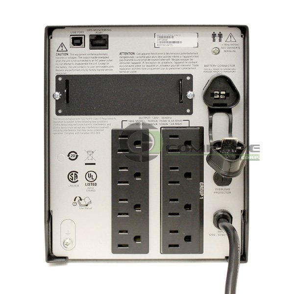 APC Smart-UPS SMT1000 8 Outlets 1000VA 700W AC 120V 645J External