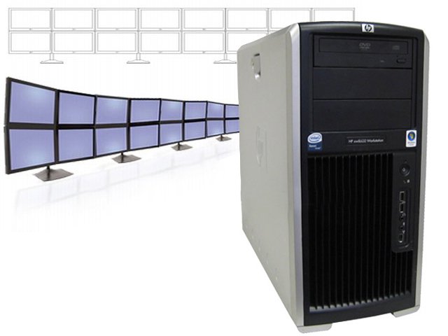 HP XW8600 16 Monitor Computer Eight-Core Processing 2.83GHz/24GB Video ...