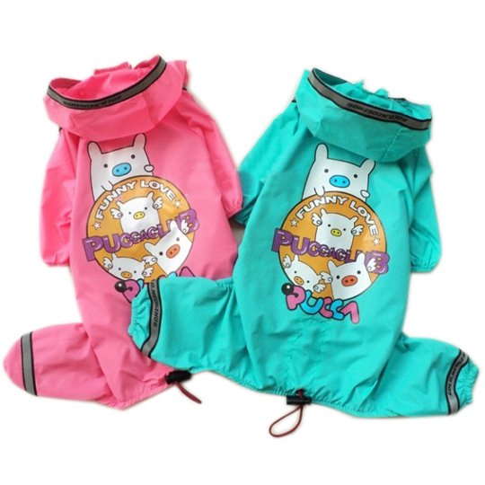 Dogs Clothing & Fashion Pucca Club Hooded Raincoat - L