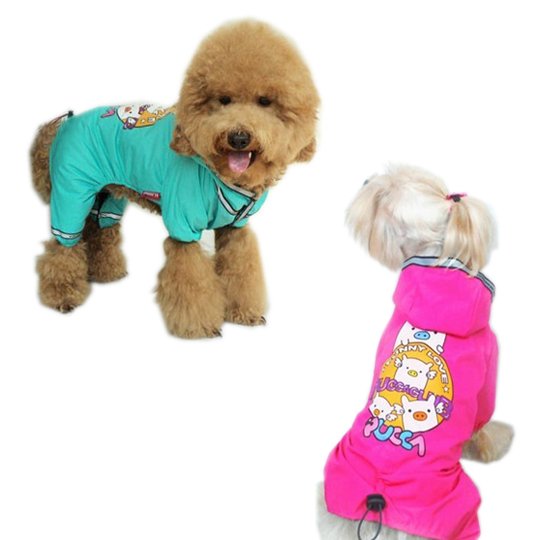Dogs Clothing & Fashion Pucca Club Hooded Raincoat - L