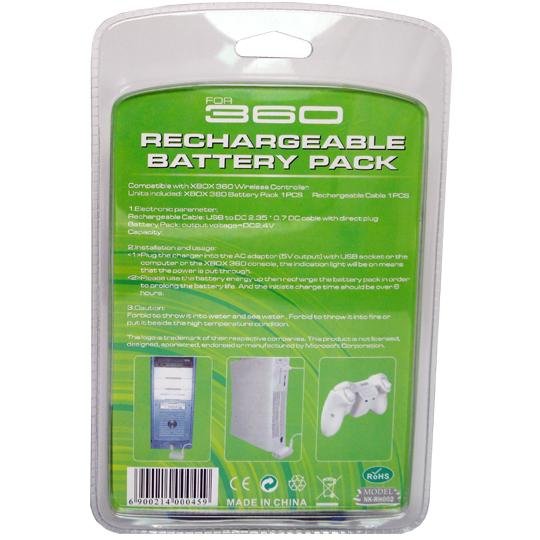 New Xbox 360 Rechargeable Controller Battery 3600mAh