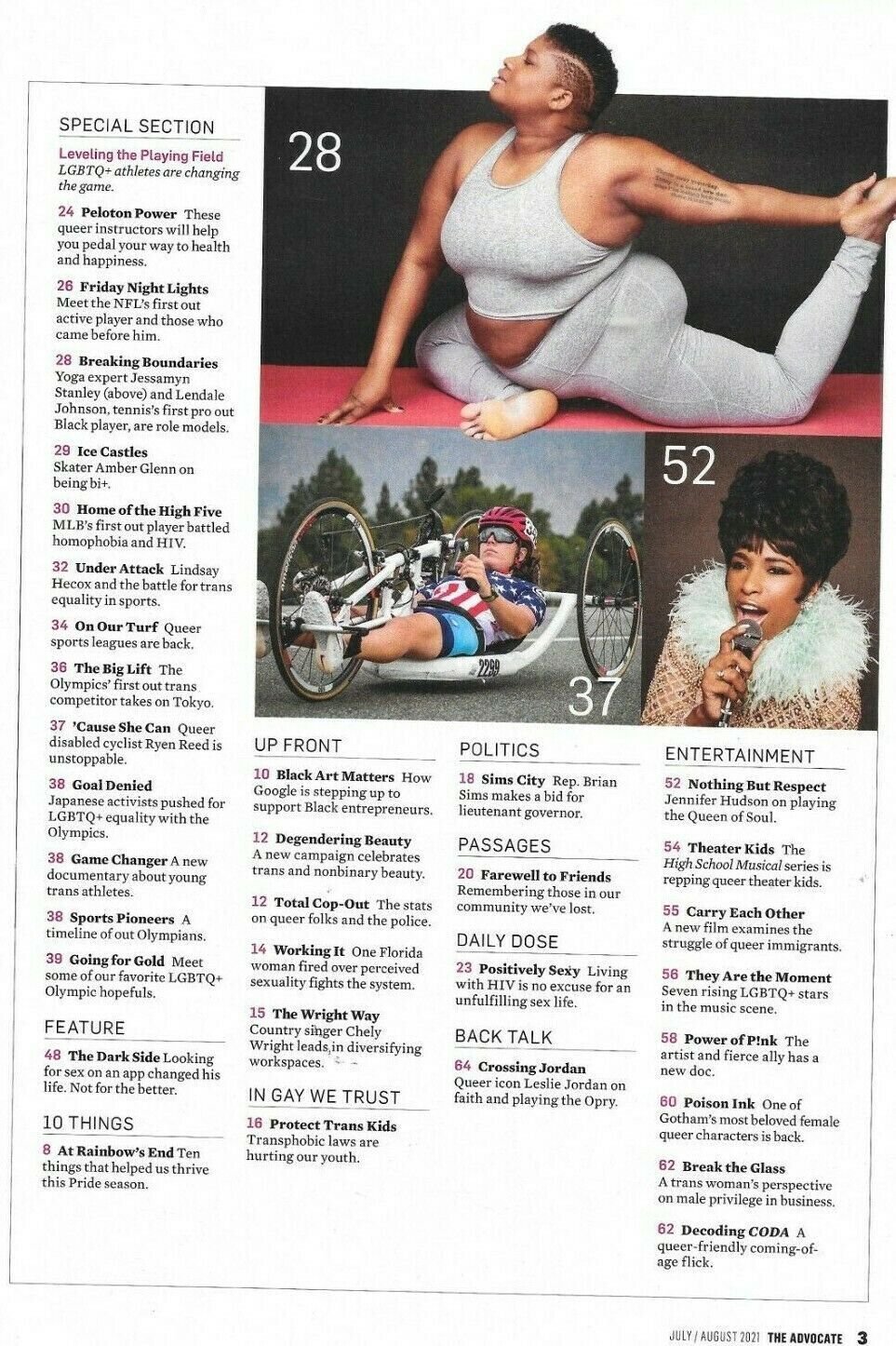 Advocate Gay Magazine Gus Kensworthy Brian Simms LGBTQ+ Athletes Grindr ...