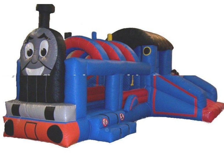 Inflatable Train Bouncer with Slide-J4