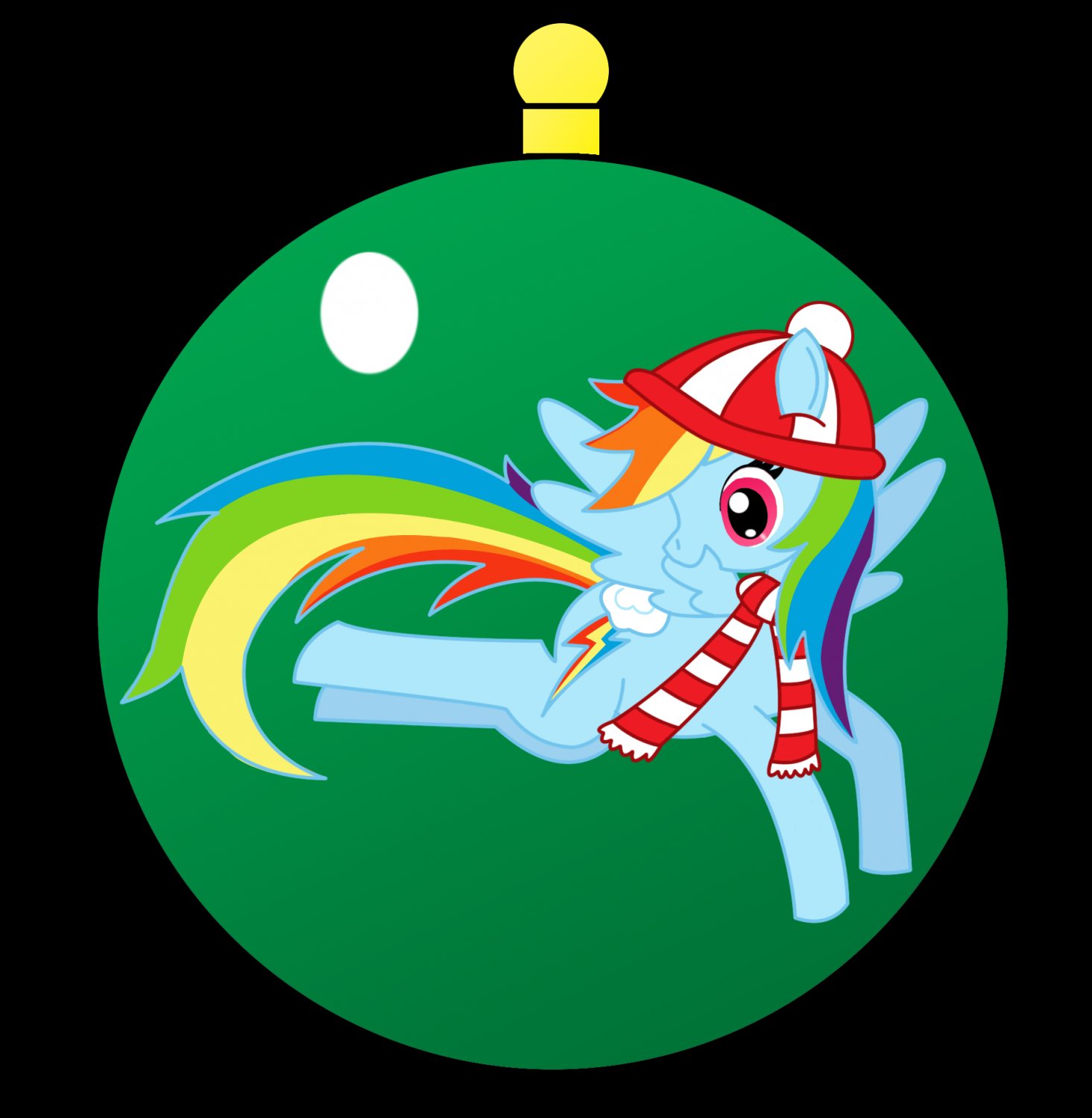 Rainbow Dash Christmas Ornament