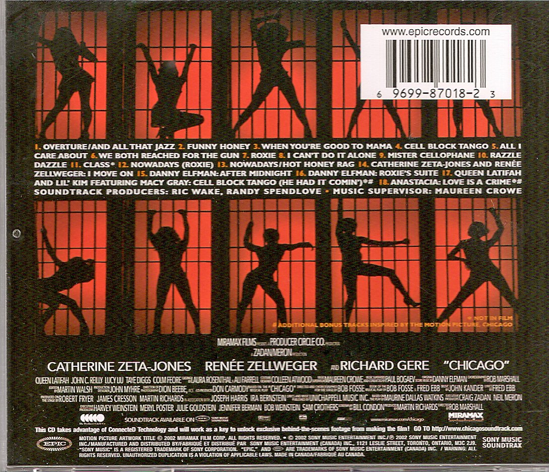 Chicago Movie Soundtrack Zeta-Jones Zellweger Latifah