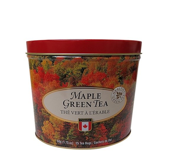 Canadian True Maple Green Tea Tin 25 tea bags 50 g 1.75 oz Souvenir Gift