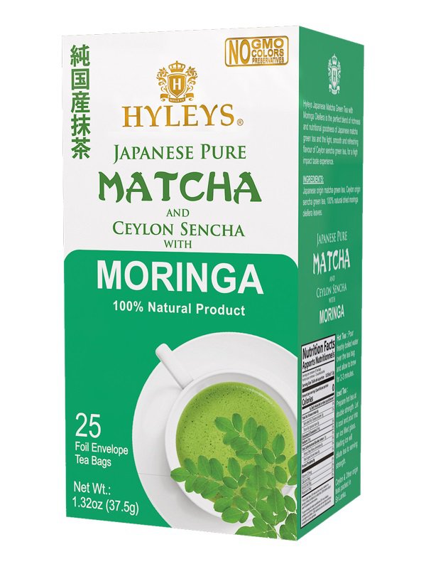 Hyleys Japanese Pure Matcha and Ceylon Sencha with Moringa 100% Natural