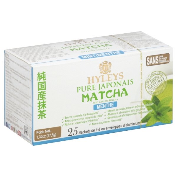 Hyleys Japanese Pure Matcha and Ceylon Sencha with Mint, Matcha tea for ...