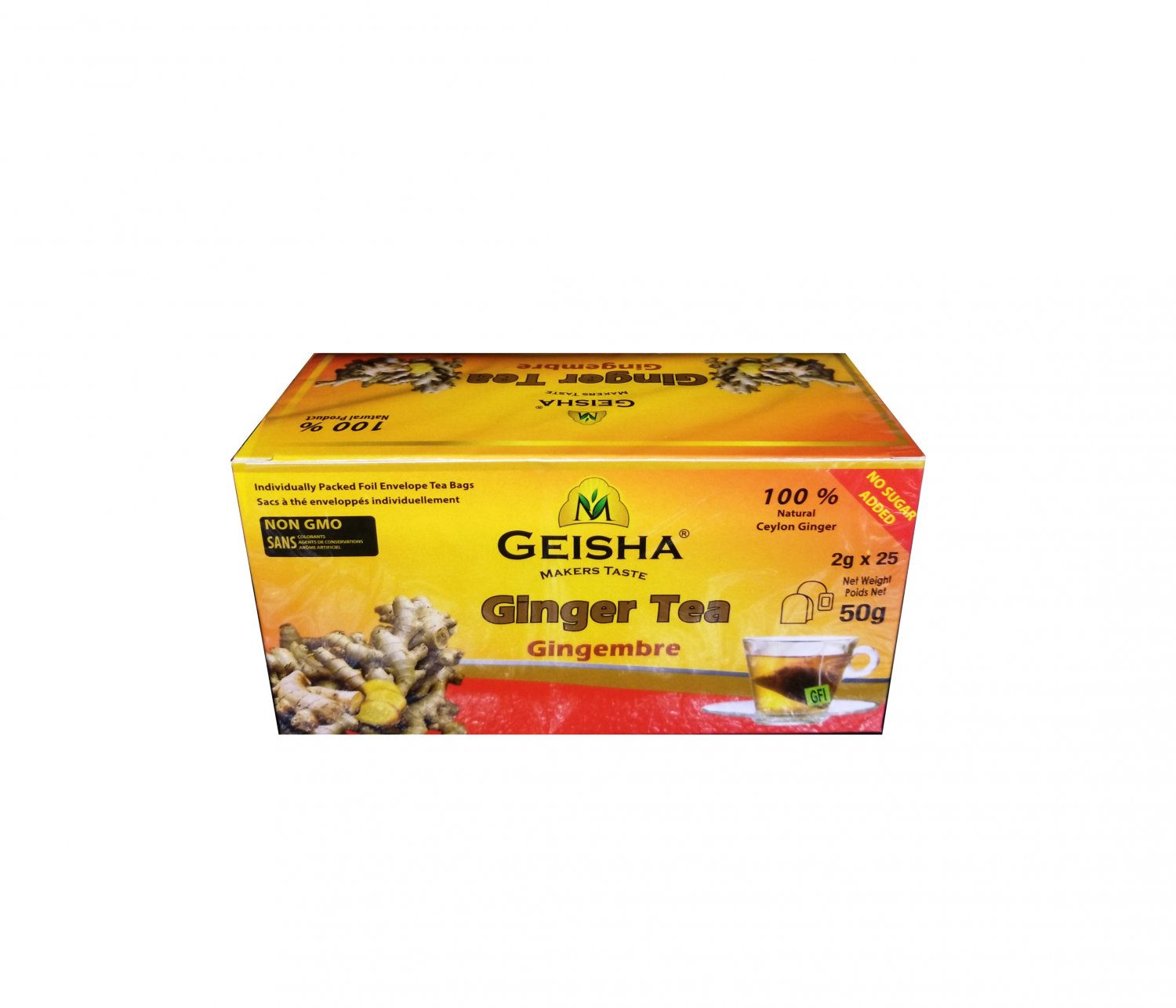 Geisha Pure Ginger Herbal Tea, 25 tea bags