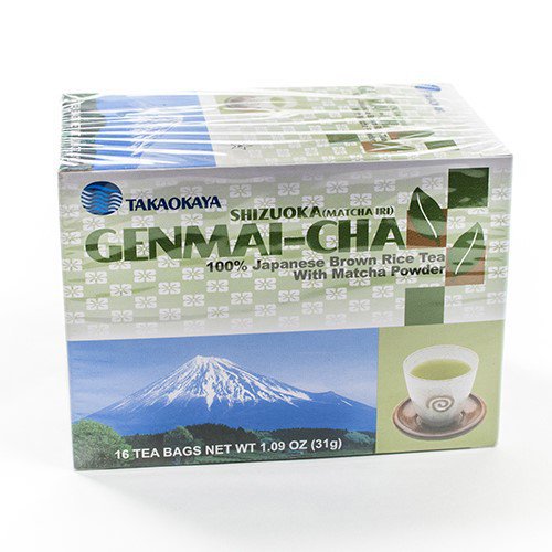 Takaokaya 100% Japanese Brown Rice Tea with Matcha Powder, 16 ea