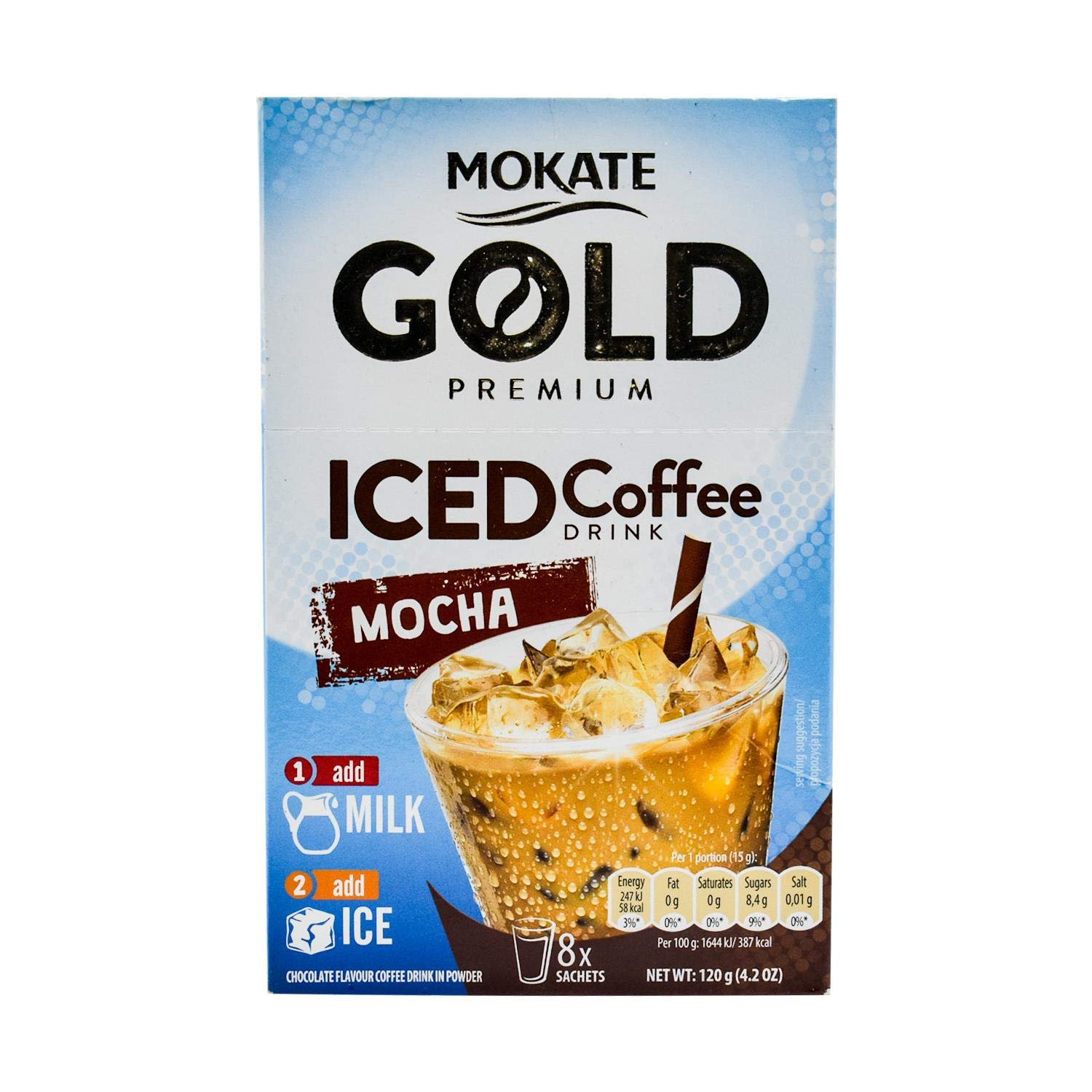 Mokate Gold Premium Iced Coffee Drink Mocha 15g x 8 sachets