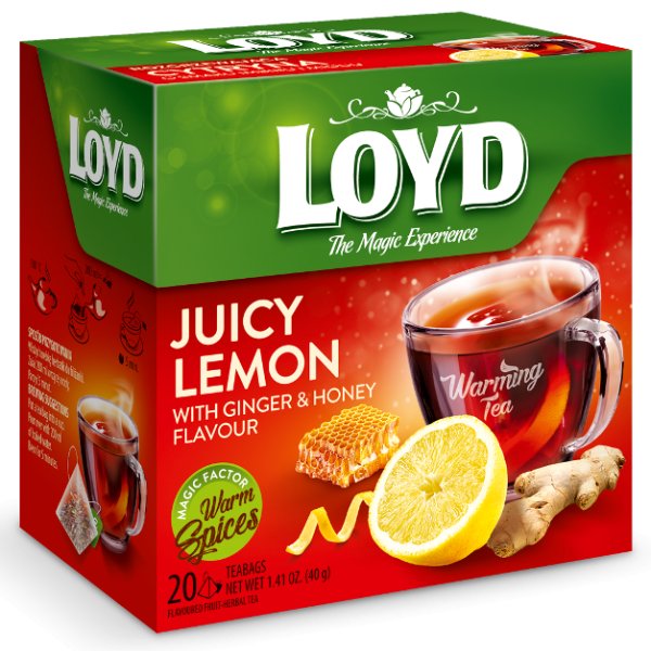 LOYD Juicy Lemon with Ginger and Honey Flavour Herbal tea