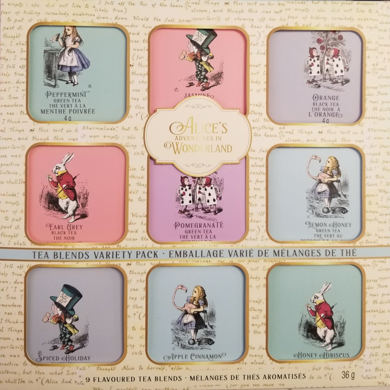 Alice's Adventures in Wonderland 9 Flavour Tea Blends 36g Box Set