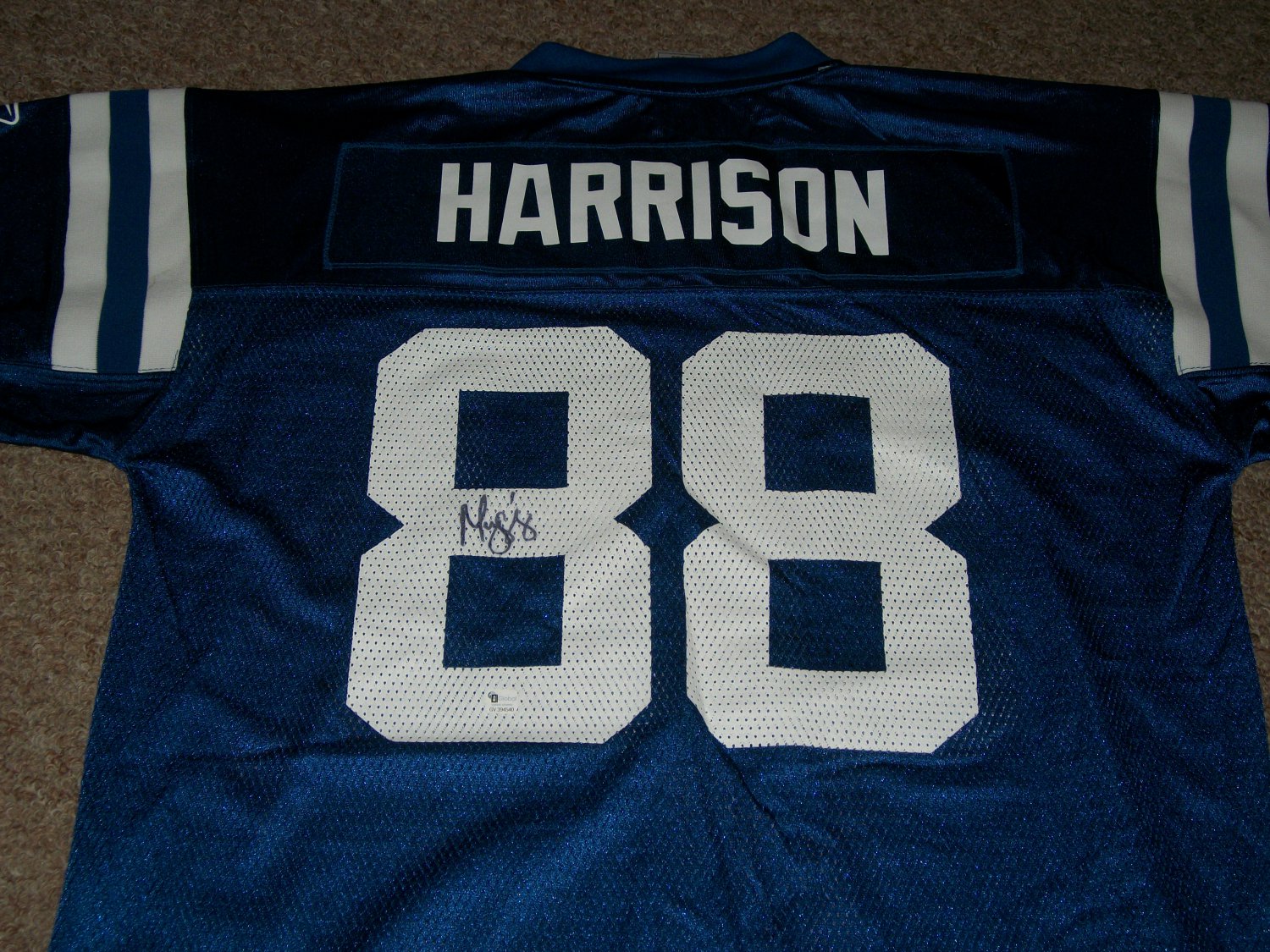 Marvin Harrison autographed Colts replica jersey