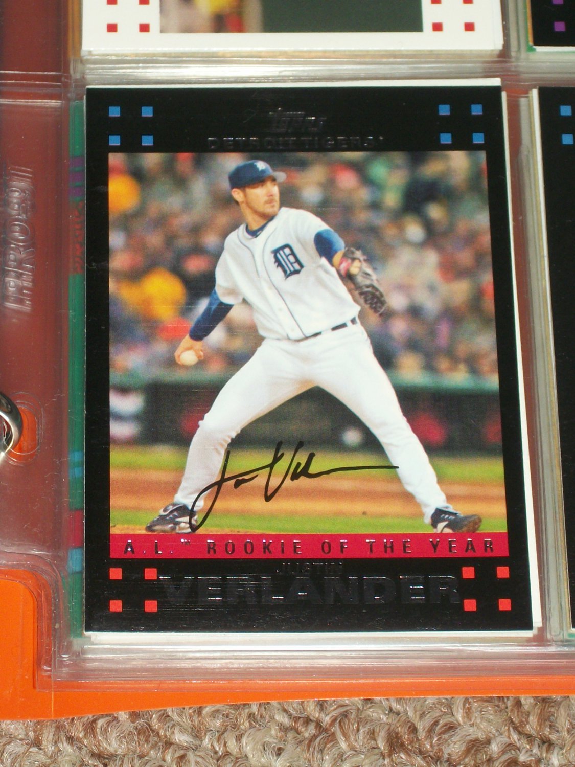 Justin Verlander 2007 Topps- A.L. ROOKIE OF THE YEAR BASEBALL CARD