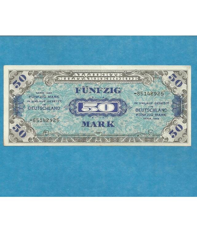 GERMANY ALLIIERTE MILITARBEHORDE FUNFZIG 50 MARK SERIE 1944 EXCELLENT ...