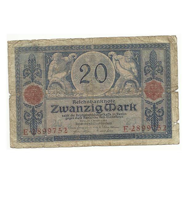 GERMANY TWENTY 20 ZWANZIG MARK BANKNOTE 1915