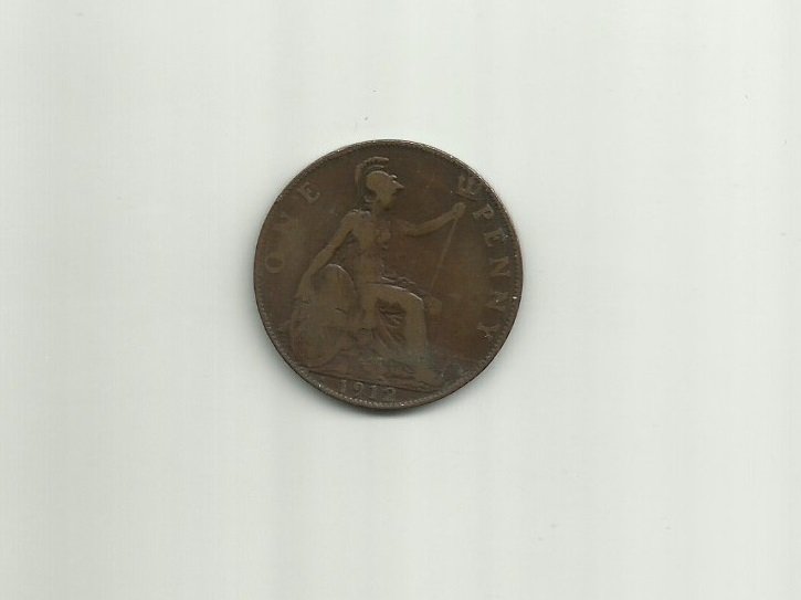 GREAT BRITAIN KING GEORGE V 1912 ONE PENNY COIN