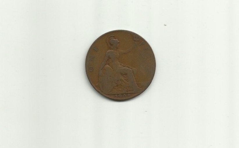 GREAT BRITAIN KING EDWARD VII 1908 ONE PENNY COIN