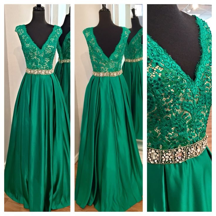 High quality V-neck prom dress,long prom dress,beautiful beading prom ...