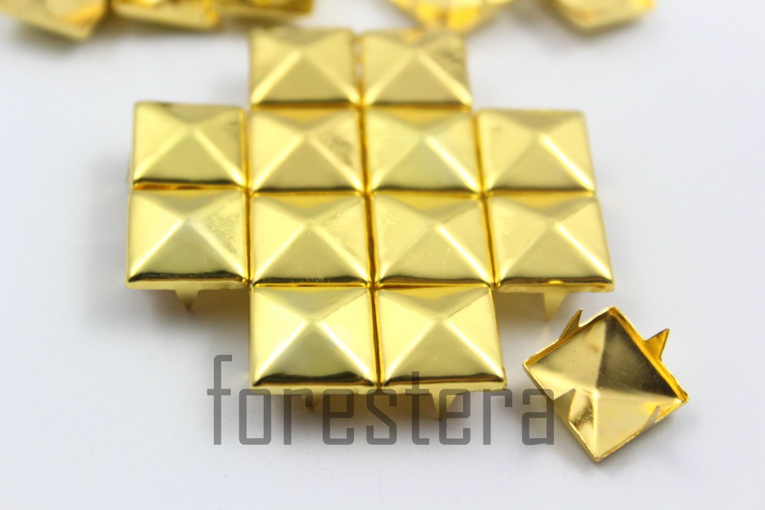 100 12mm Gold Pyramid Studs DIY Studs Metal Studs Craft Studs Spike (JP12)